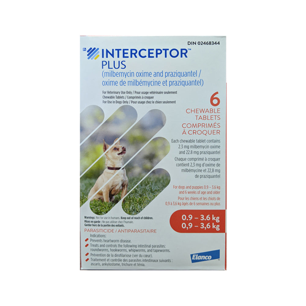 Interceptor Plus Flavoured Tablet For Dogs 0.9 - 3.6 Kg (Orange) - 1 T